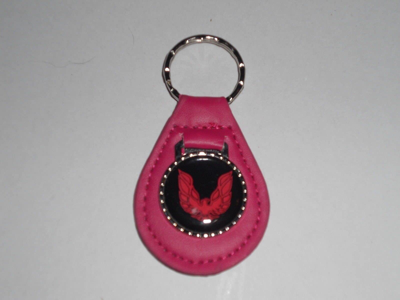 FIREBIRD OR TRANS-AM RED BIRD LOGO LEATHER KEYCHAIN - MAGENTA