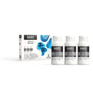 liquitex professional pouring medium trial set, includes 3 x 4-oz pouring medium, gloss, matte, and iridescent