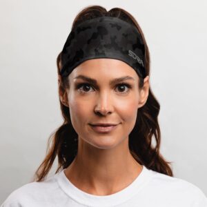 Suddora Camo Wide Headband/Sweatband - Workout, Football, Soccer, Yoga (Midnight Camo Tapered Headband - Training, Exercise, and Outdoor)