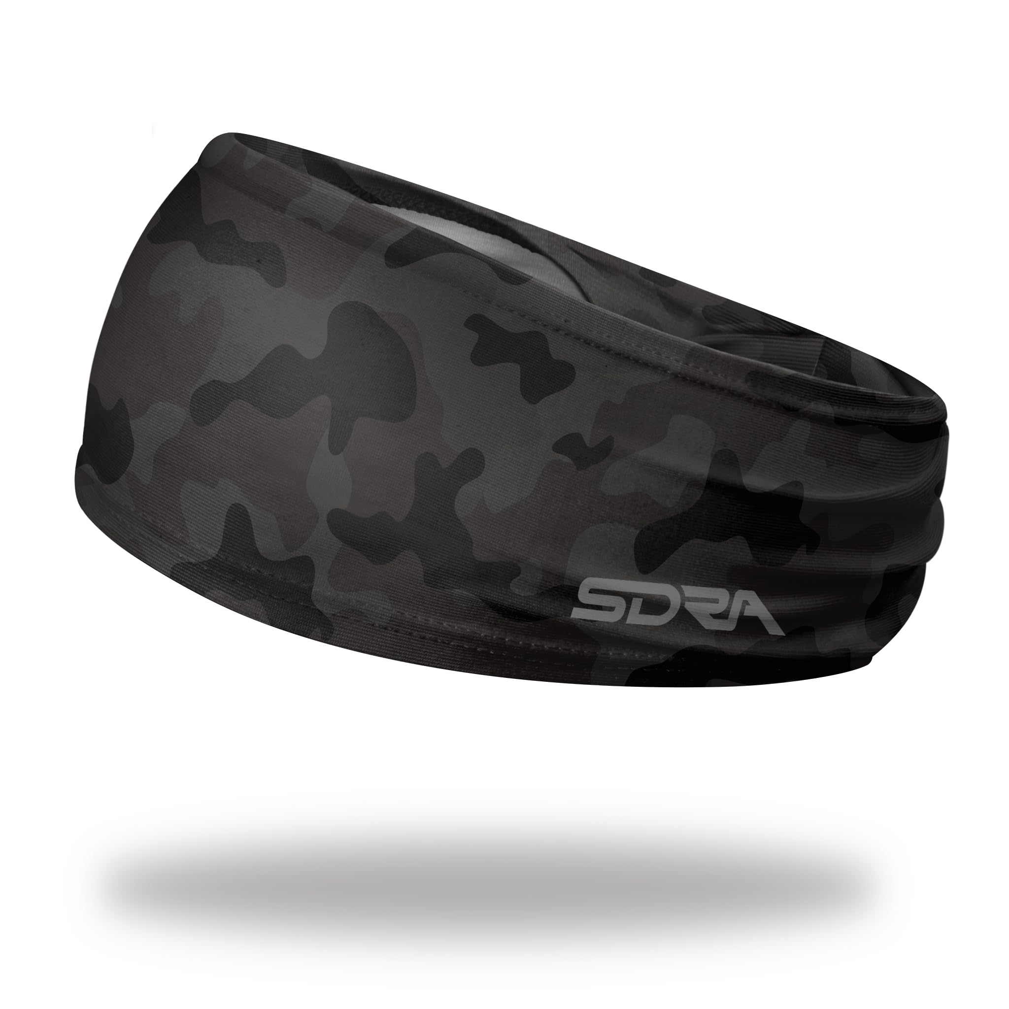 Suddora Camo Wide Headband/Sweatband - Workout, Football, Soccer, Yoga (Midnight Camo Tapered Headband - Training, Exercise, and Outdoor)