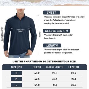 TACVASEN Sun Shirts for Men Long Sleeve UV Protection Rash Guard Shirt Hiking Shirts Summer Shirts Golf Shirts Quick Dry Workout Shirts Navy XL