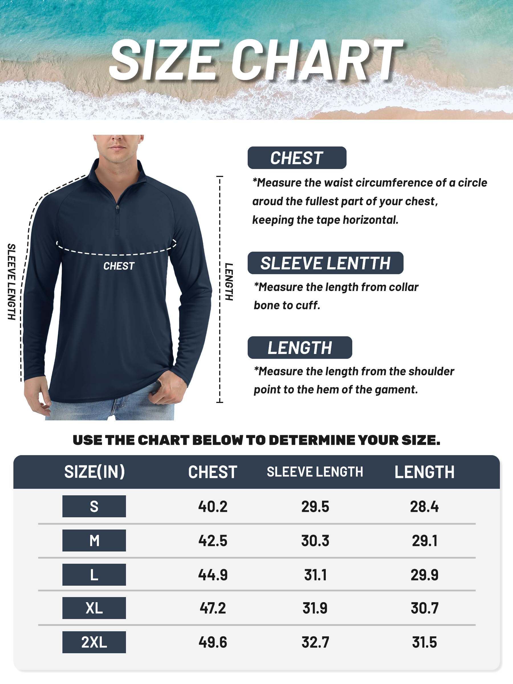 TACVASEN Sun Shirts for Men Long Sleeve UV Protection Rash Guard Shirt Hiking Shirts Summer Shirts Golf Shirts Quick Dry Workout Shirts Navy XL