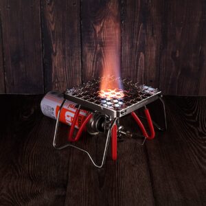 CAMPINGMOON Portable Folding Camping Campfire Grill over Fire Split Stoves 304 Stainless Steel (Grid wire (MS-1011))