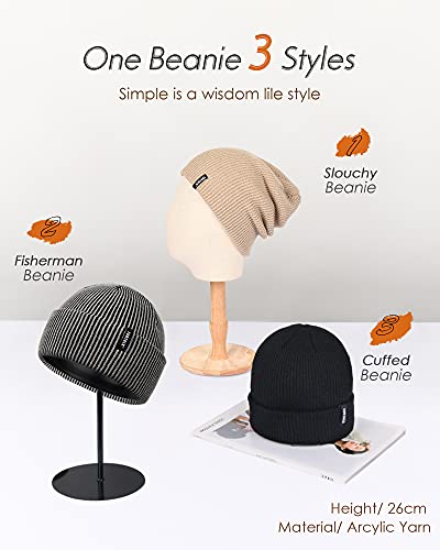 FURTALK Beanie Hat for Women Men Winter Hat Womens Cuffed Beanies Knit Skull Cap Warm Ski Hats Black