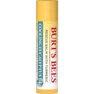 Burt's Bees 100% Natural Origin Rescue Lip Balm With Beeswax and Antioxidant-Rich Turmeric Promotes Healing Of Extremely Dry Lips, Cooling Eucalyptus, 2 Tubes in Blister Box(Pack May Vary)