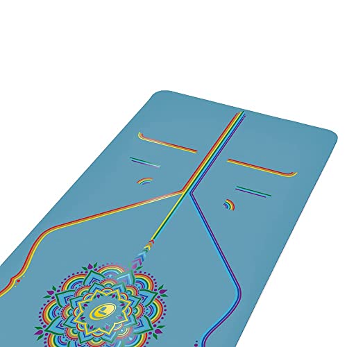 Liforme Printed Yoga Mat – Free Yoga Bag Included - Patented Alignment System, Warrior-like Grip, Non-slip, Eco-friendly, Sweat-Resistant, Long, Wide, 4.2mm thick mat for comfort