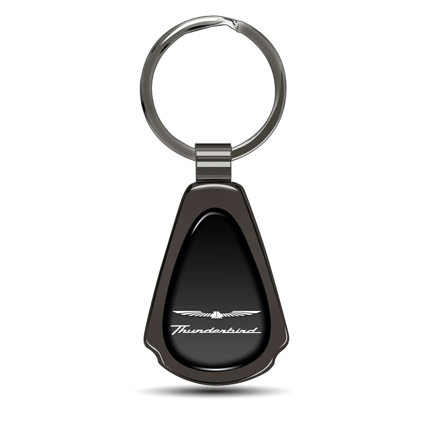 iPick Image for Ford Thunderbird Black Dome Dark Gunmetal Metal Teardrop Premium Key Chain Keychain, Official Licensed