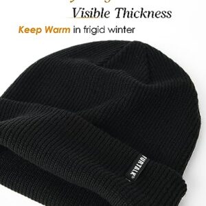 FURTALK Beanie Hat for Women Men Winter Hat Womens Cuffed Beanies Knit Skull Cap Warm Ski Hats Black