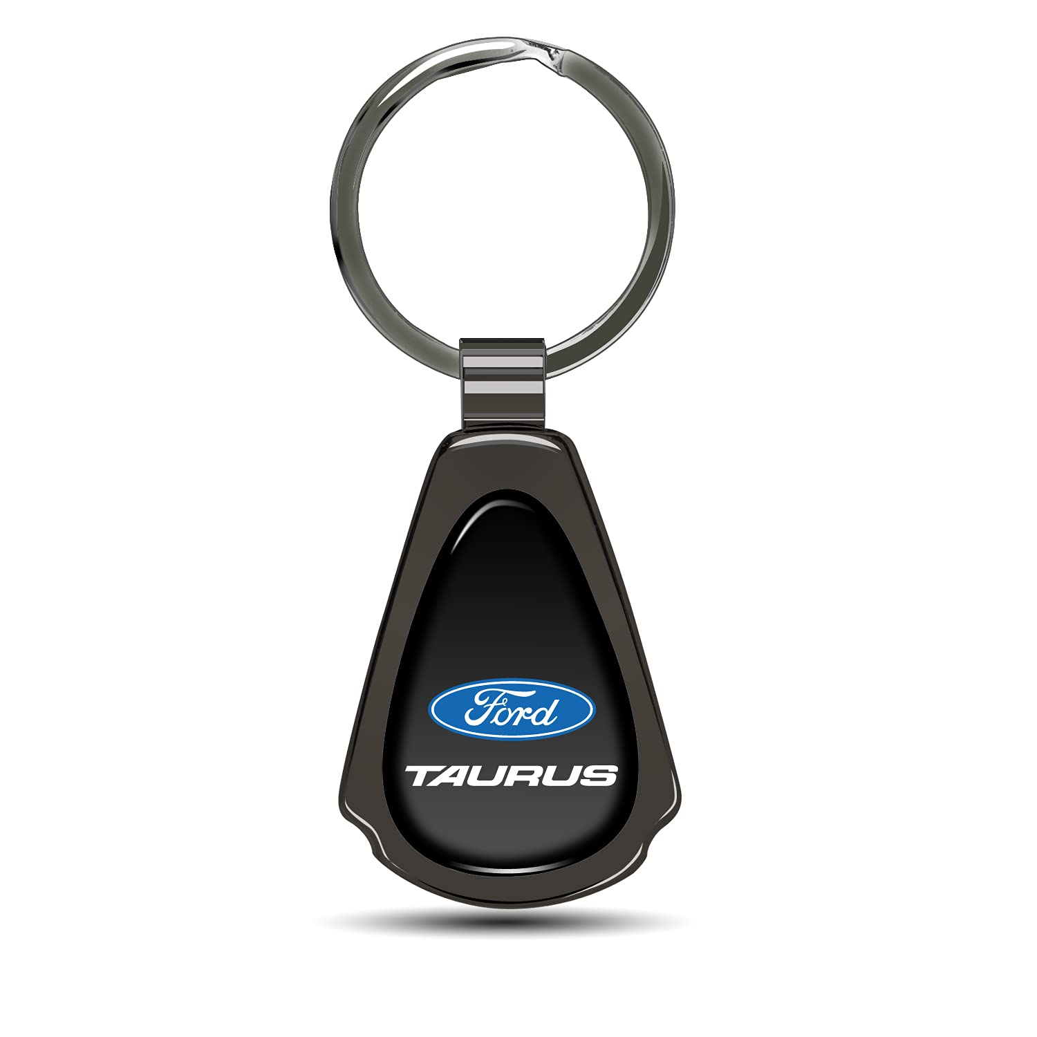 iPick Image for Ford Taurus Black Dome Dark Gunmetal Metal Teardrop Premium Key Chain Keychain, Official Licensed