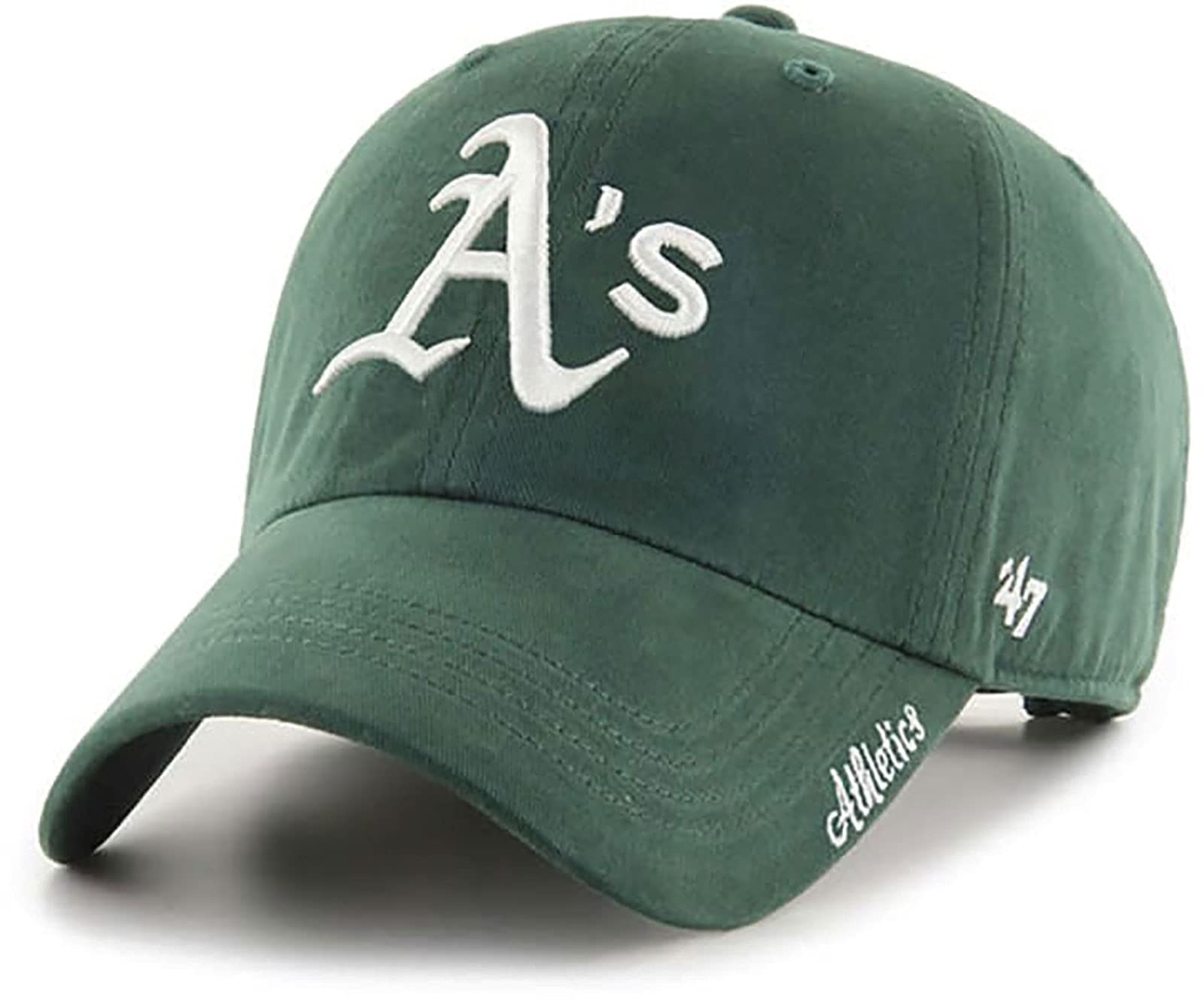 '47 Oakland Athletics Hat (A's Hat) Womens Miata Clean Up Adjustable Cap, Green, One Size Fits