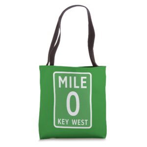 mile marker 0 florida key west fl gift for conch republic tote bag