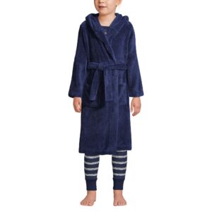 lands' end k unisex solid robe deep sea navy kids 10