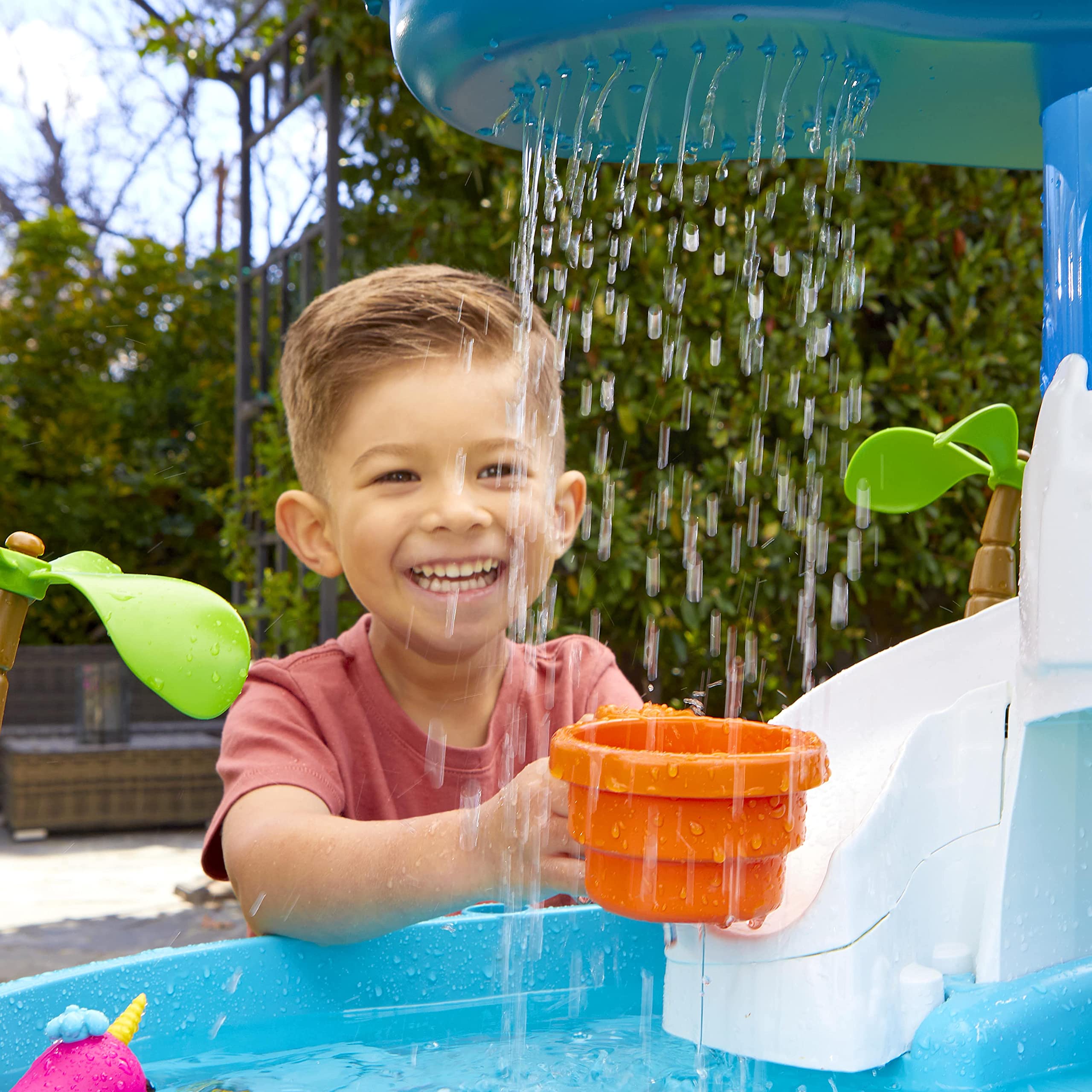 Little Tikes Kids Waterfall Island Water Activity Play Table Set with Accessories, Outdoor, for Boys and Girls Ages 2-5 Years