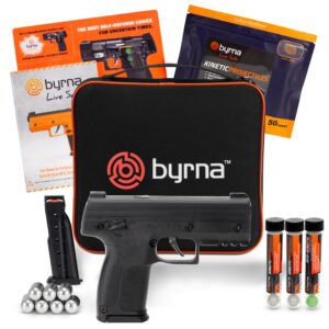 byrna sd [self defense] kinetic projectile launcher ultimate bundle - non lethal , home /personal defense (black) | proudly assembled in the usa