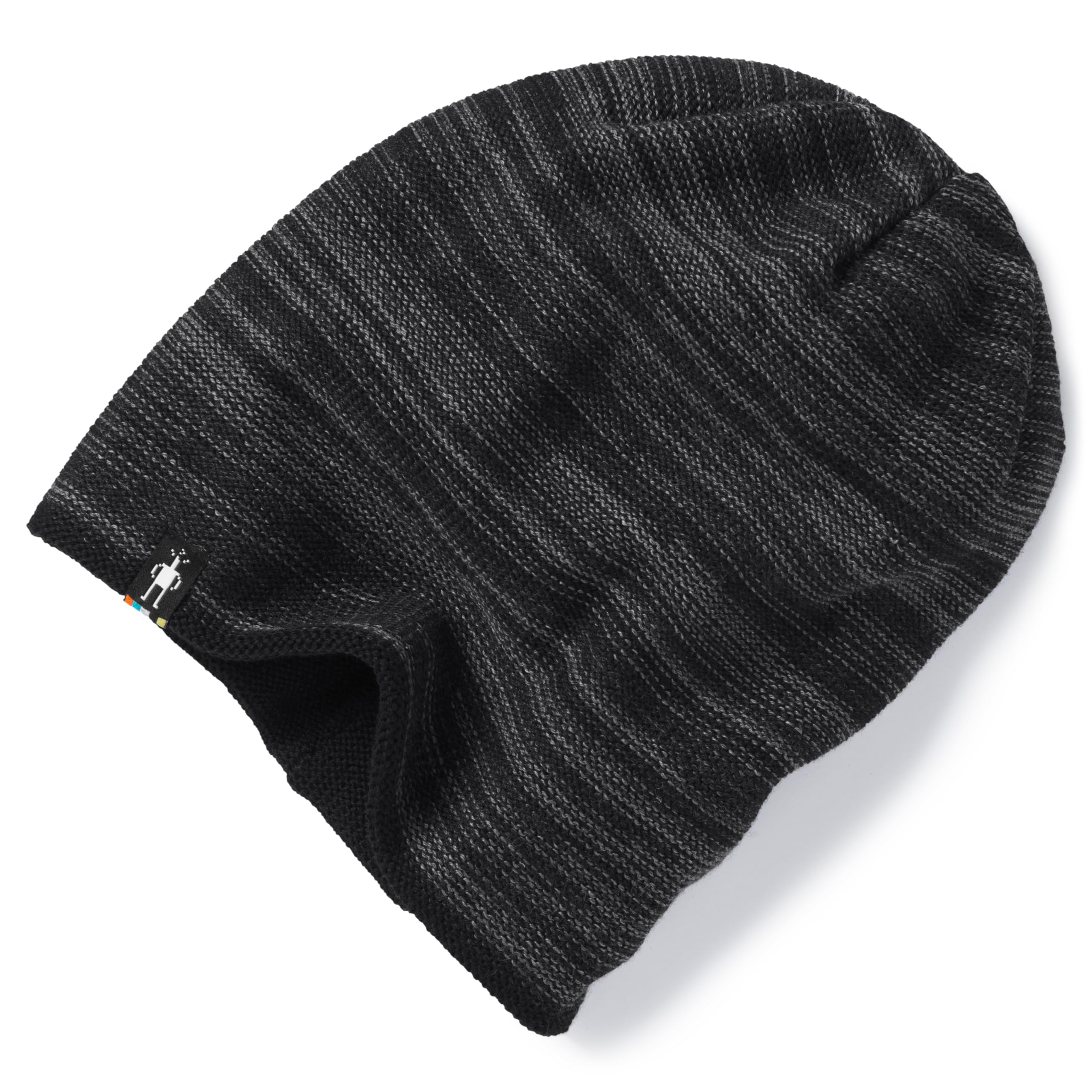 Smartwool Boundary Line Merino Wool Reversible Beanie For Men and Women, Black, One Size