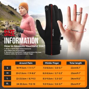 Tmani Winter Gloves Women Men, Warm Thermal Running Touchscreen Men Lightweight Walking Anti-Slip for Skiing