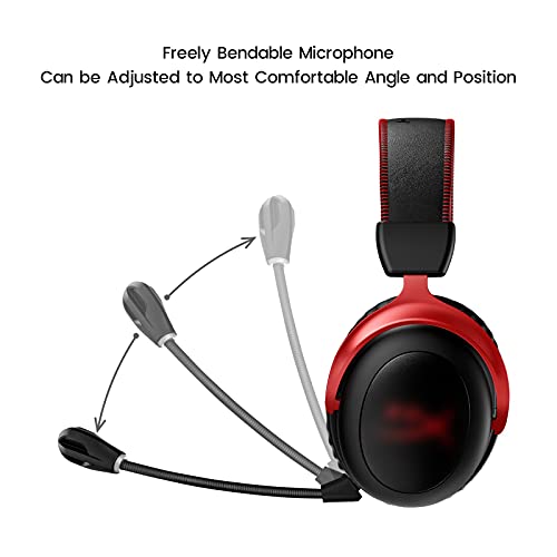 Microphone Replacement for Kingston HyperX Cloud II Wireless Gaming Headset, Detachable Mic Boom with LED Mute Indicator on PC PS5 PS4 Xbox Series X/S