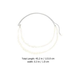 Holibanna Belly Waist Chain Pearl Waist Chain Belt Adjustable Multilayer Waist Chain Body Chain Accessory for Summer Beach Party Girls Women