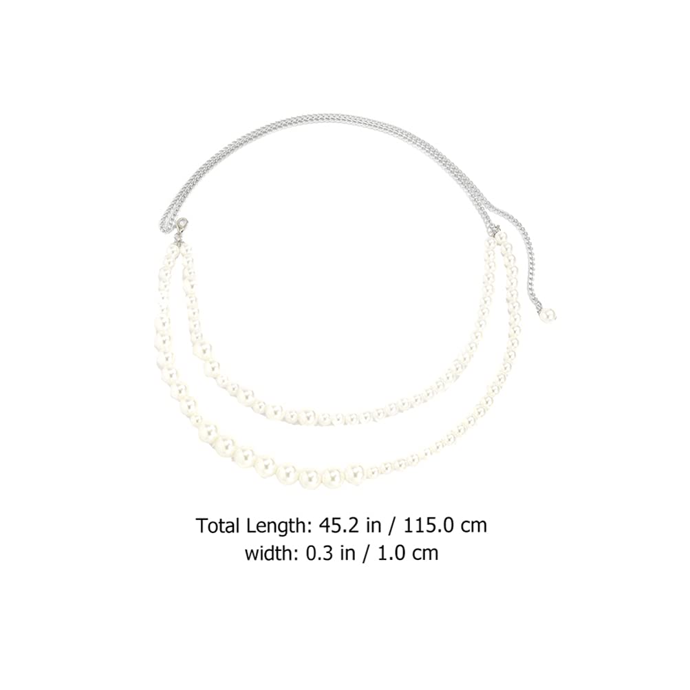 Holibanna Belly Waist Chain Pearl Waist Chain Belt Adjustable Multilayer Waist Chain Body Chain Accessory for Summer Beach Party Girls Women