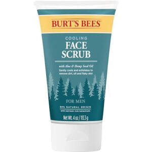 burt’s bees cooling face scrub with aloe & hemp, for men, 4 ounces