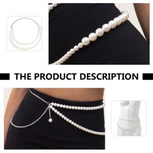 Holibanna Belly Waist Chain Pearl Waist Chain Belt Adjustable Multilayer Waist Chain Body Chain Accessory for Summer Beach Party Girls Women