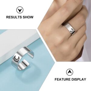 generic 2Pcs Adjustable Couple Rings Sun and Moon Matching Rings Jewelry Gift for Couple Promise Engagement Wedding Men Women