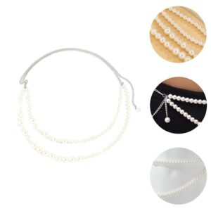 Holibanna Belly Waist Chain Pearl Waist Chain Belt Adjustable Multilayer Waist Chain Body Chain Accessory for Summer Beach Party Girls Women