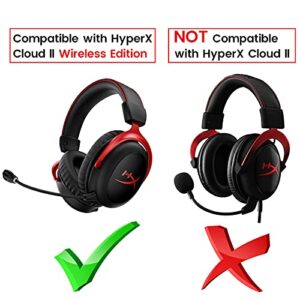 Microphone Replacement for Kingston HyperX Cloud II Wireless Gaming Headset, Detachable Mic Boom with LED Mute Indicator on PC PS5 PS4 Xbox Series X/S