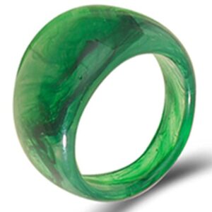 acrylic resin plastic imitation jade wedding statement cocktail party holiday anniversary ring (green, 8)