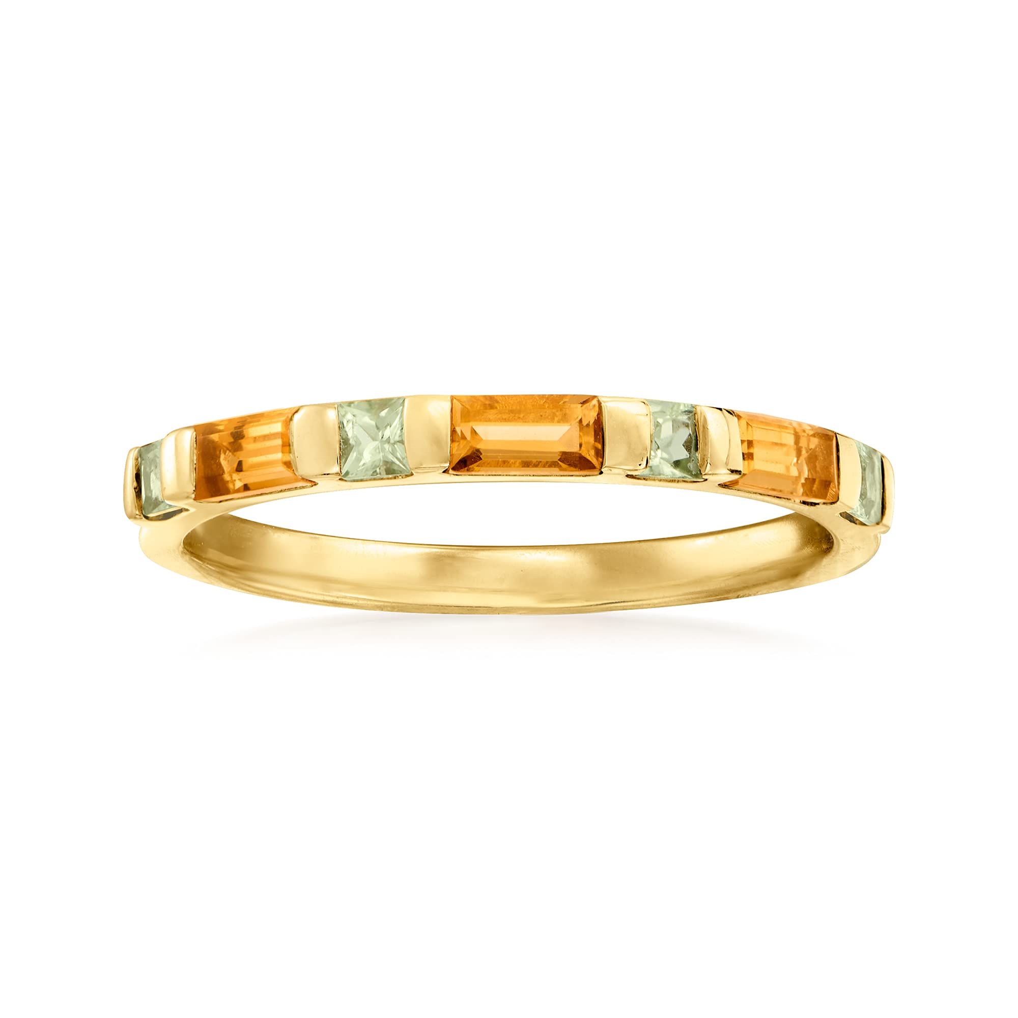 Ross-Simons 0.30 ct. t.w. Citrine and .20 ct. t.w. Peridot Ring in 14kt Yellow Gold. Size 8