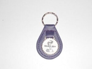 vintage shelby gt-350 gt-500 cobra snake leather keychain - purple