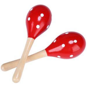 maracas, wooden rumba shaker rattle hand percussion musical instrument for adults kids, set of 2