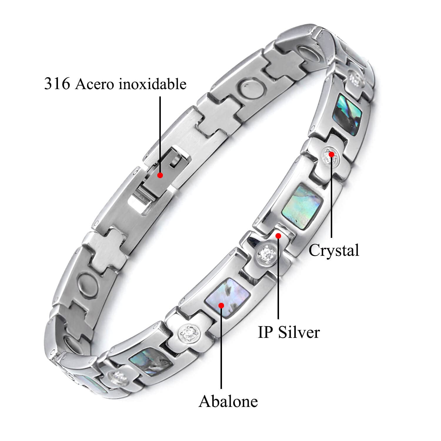 BioMag Magnetic Bracelet for Women for Pain Relief Titanium Steel Magnetic Therapy Bracelet Adjustable Bracelet with Sizing Tool Magnetic