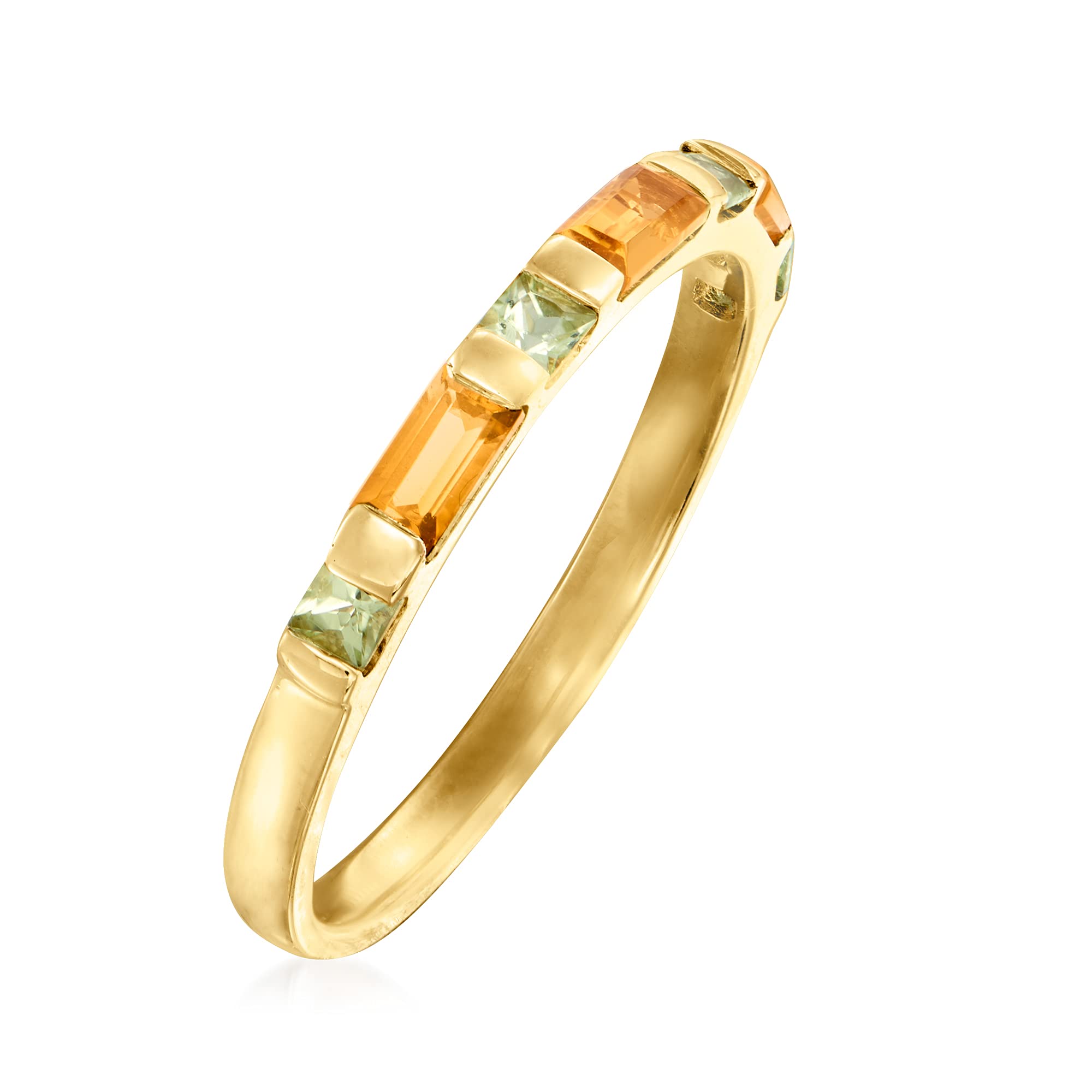 Ross-Simons 0.30 ct. t.w. Citrine and .20 ct. t.w. Peridot Ring in 14kt Yellow Gold. Size 8