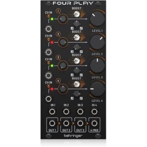 behringer four play quad voltage controlled amplifiers and mixer module for eurorack