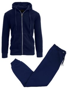 galaxy by harvic men's fleece-lined tracksuit hoodie & jogger set