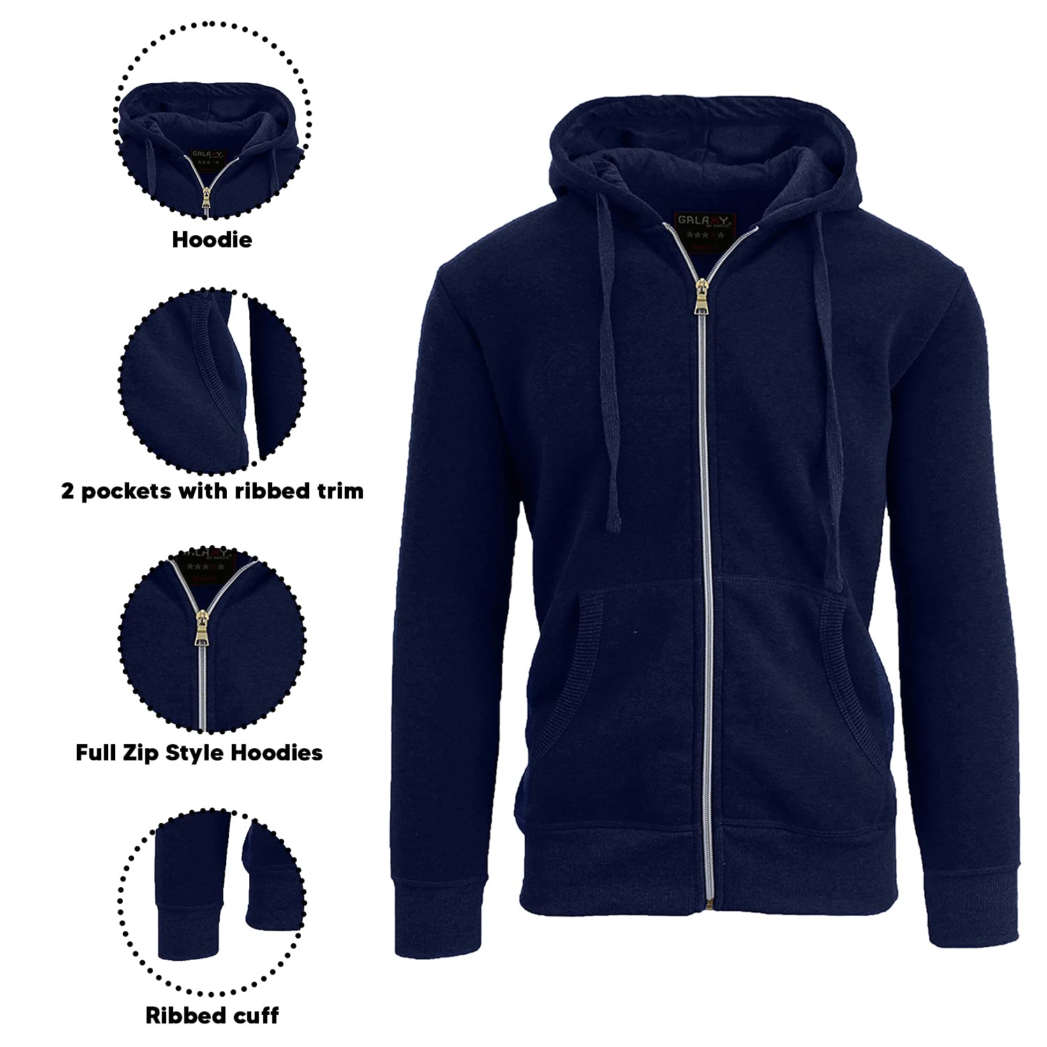 Galaxy by Harvic Men's Fleece-Lined Tracksuit Hoodie & Jogger Set