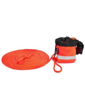 moocy rescue throw bag with floating rope - ultra strong water rescue equipment for kayak tow line, boat, and canoe accessories - supports up to 1845lbs (100ft.)