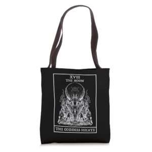 the goddess hecate tarot card moon witch wiccan witchy tote bag