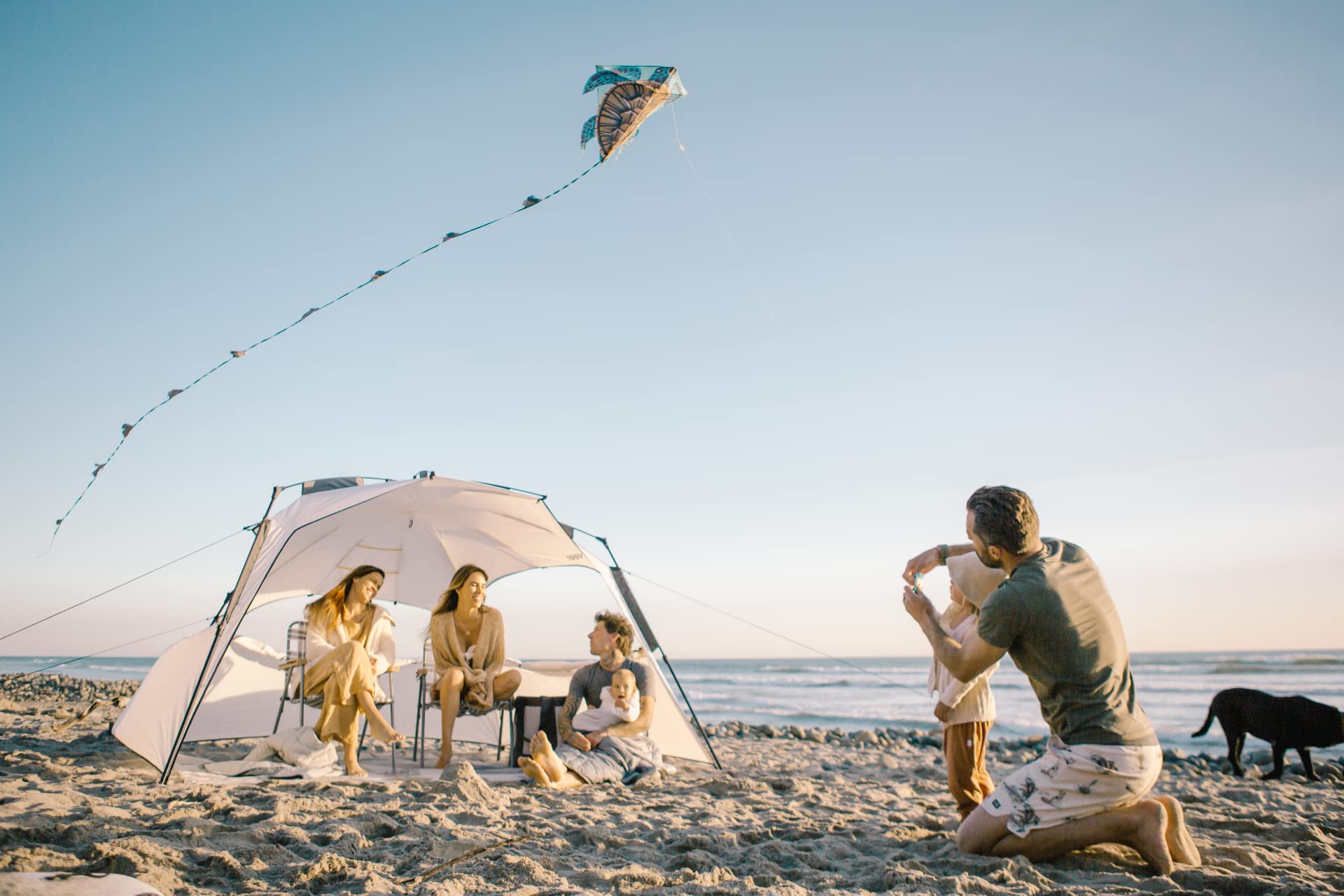 Veer Family Basecamp Recreational Pop-Up Tent | Premium Trail Rated Beach Tent or Camp Shelter for Adults and Kids | Water Resistant UPF50 Protective Coating | Portable with Easy Set Up and Take Down