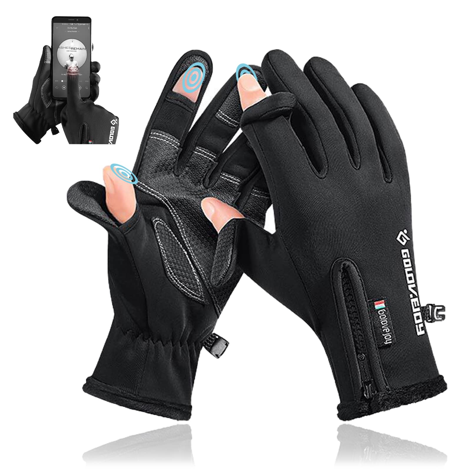 LSAMA Lightweight Cycling Gloves Touch Screen Mountain Bike Gloves Waterproof Full-Finger Thermal Gloves Anti-Slip Warm Motorcycle Gloves Sport Gloves for Biking Riding Hiking Working Gloves Men Women