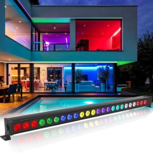 Stage Light Bar, 72W 24LEDs RGB Dj Lights Bar, 3 in 1 Wash Light Bar, Wall Washer Light with DMX Control AutoPlay Sound Activated for New Year Valentine's Day Wedding Church Stage Lighting (40 Inches)