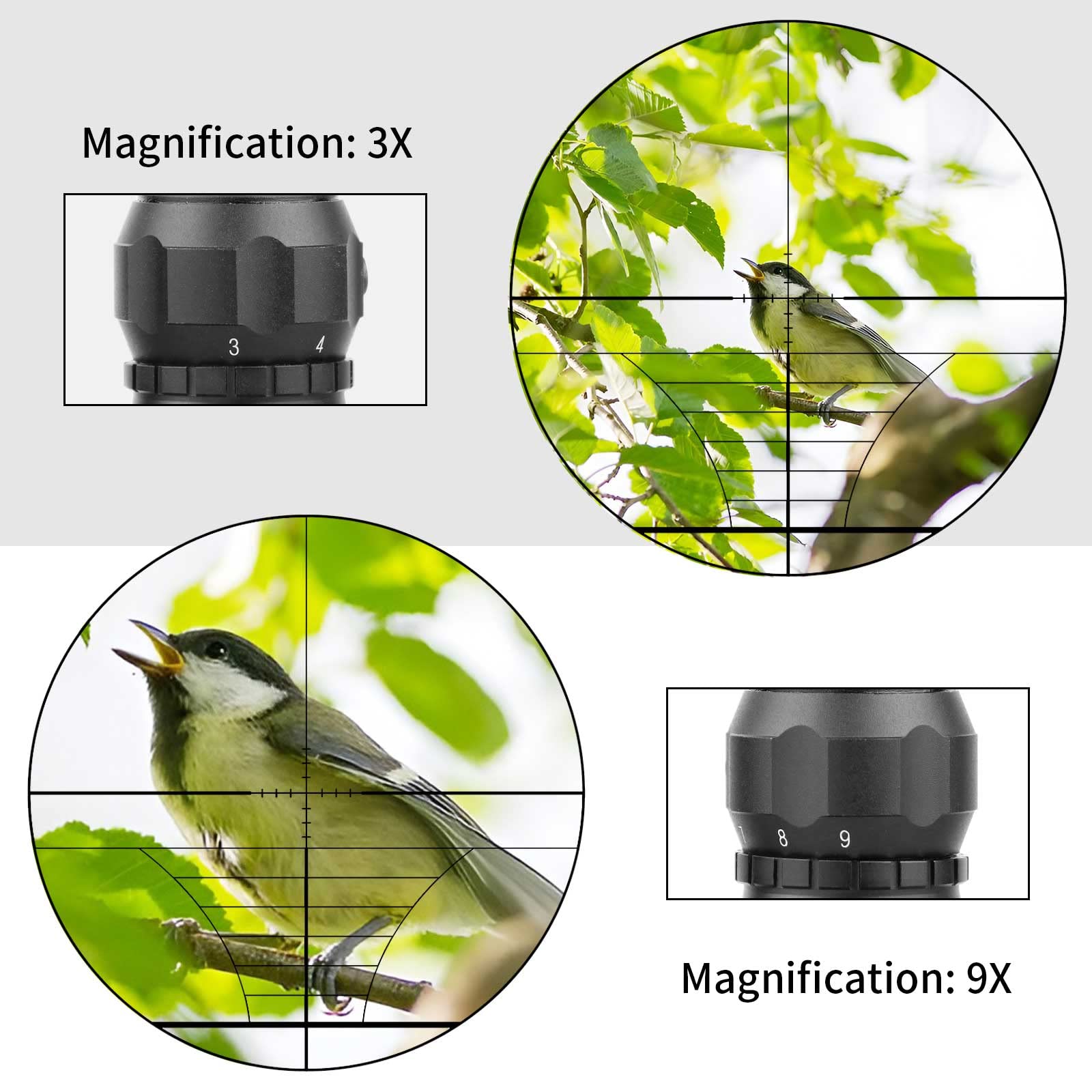 Beileshi 3-9x40 Optical Rifle Scopes with Rangefinder Reticle 20mm Mounts