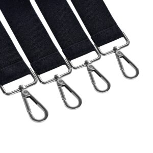 yesbeeno Suspenders for Men Heavy Duty X-Black,Suspenders Wide Adjustable,Men's Suspenders Black with 4 Snap Hooks,hook suspenders for men