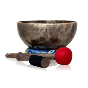 large master healing tibetan singing bowls set 9" for yoga meditation and sound healing.