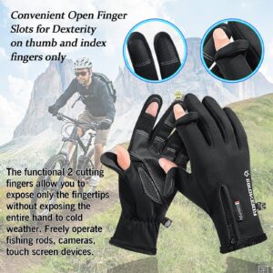 LSAMA Lightweight Cycling Gloves Touch Screen Mountain Bike Gloves Waterproof Full-Finger Thermal Gloves Anti-Slip Warm Motorcycle Gloves Sport Gloves for Biking Riding Hiking Working Gloves Men Women