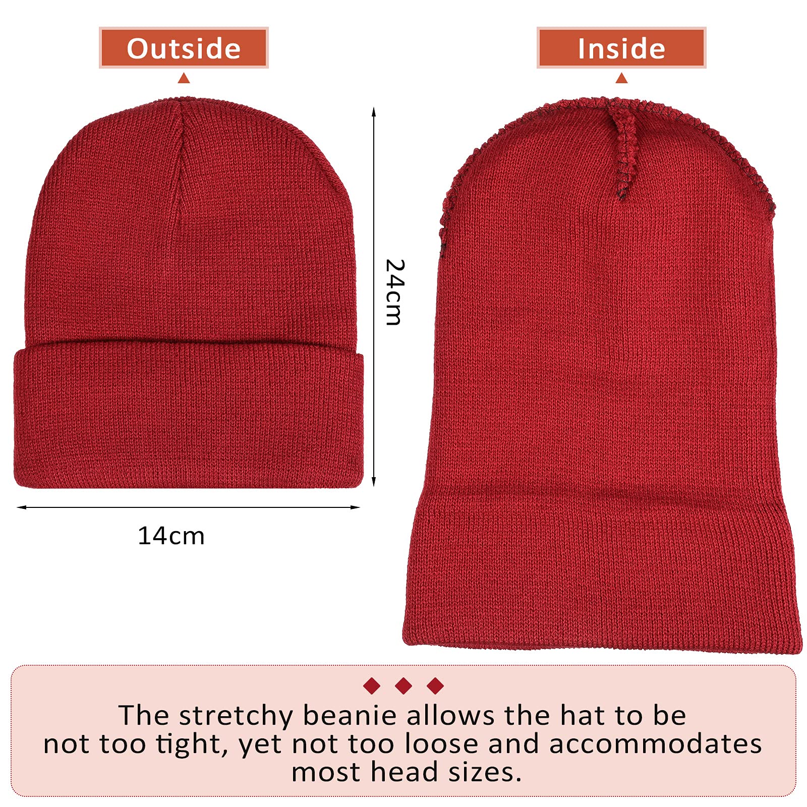 SATINIOR 50 Pieces Bulk Beanies Winter Hats Unisex Beanie Hats Knit Hats Knit Skull Caps Cold Weather Stocking Caps for Women Men