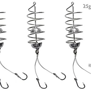 3pcs Carp Steel Spring Bait Fishing Feeder 0.85oz / 25g Set Fishing Hook Rig #4 Coarse Fishing Terminal Tackle