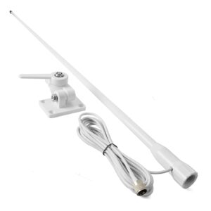 uayesok vhf marine base antenna 48 inch fiberglass waterproof boat antenna w/7m rg-58u cable adjustable ratchet fixed mount