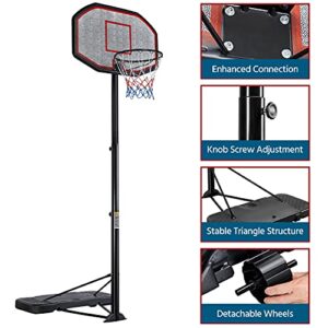 Yaheetech Basketball Hoop Indoor Portable Basketball Hoop Basketball Goals Outdoor 10 ft Height Adjustable Basketball Net Stand with 43 inch Basketball Backboard